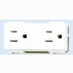 Panasonic Receptacle Flat Pin Duplex w/ Ground WHT - CONST.PH