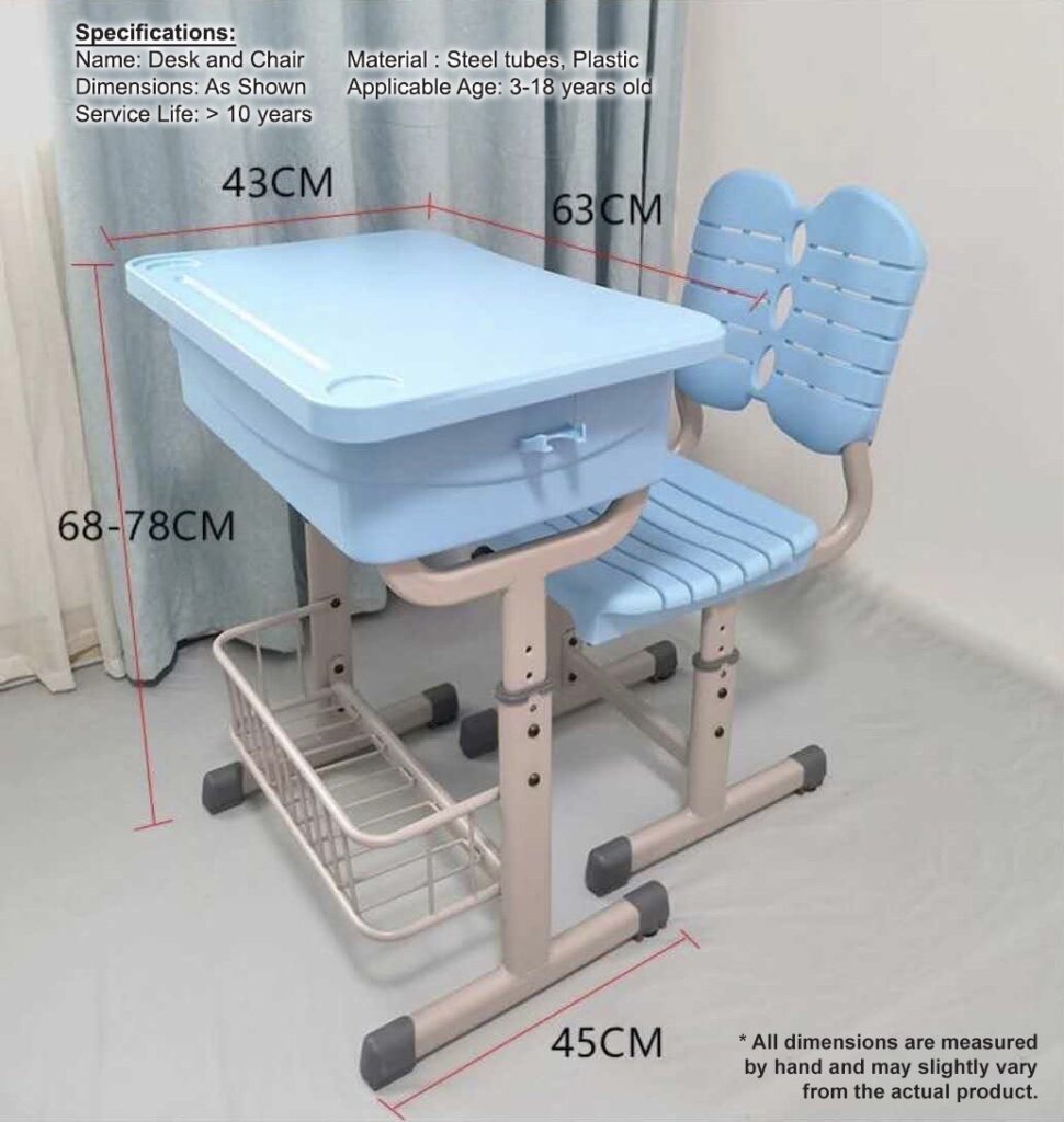 Study table set with ergonomic backrest chair - CONST.PH