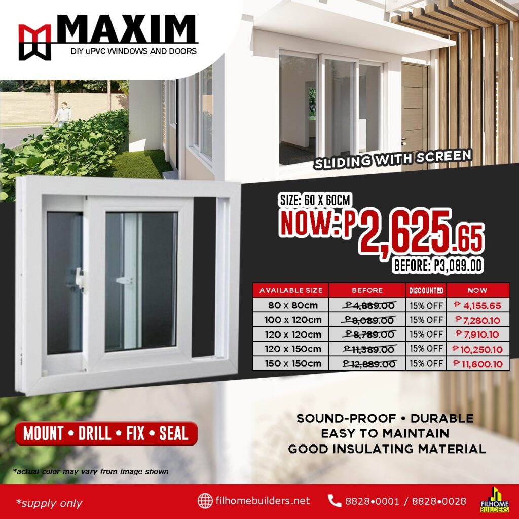 Maxim DIY uPVC Windows Sliding Window - CONST.PH